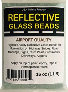 reflective glass beads (1 lb bag) | for road marking, curb paint, traffic paint, pavement striping, parking lots, crosswalks, driveways, airports, traffic signs, painting, arts & crafts