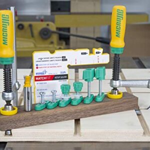 MICROJIG Matchfit DVC-1177K2 Dovetail Clamp Pro, Green/Yellow/Silver