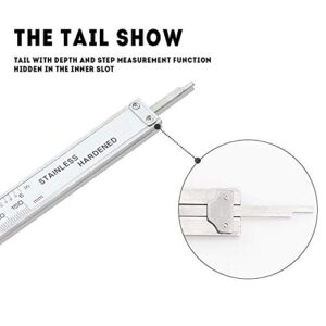 Oudtinx Professional Caliper Vernier Caliper Stainless Steel Hardened Chromeplated Inch/Metric 0-6"/150mmx0.001"/0.02mm