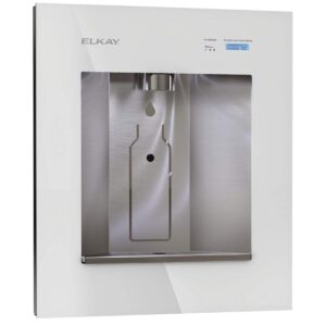 elkay lbwd06whk ezh2o liv built-in filtered water dispenser, remote chiller, aspen white