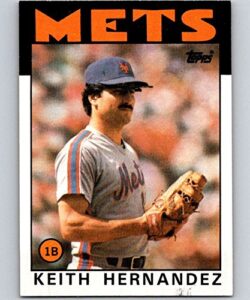 1986 topps baseball #520 keith hernandez new york mets official mlb trading card (stock photo used, nm or better guaranteed)