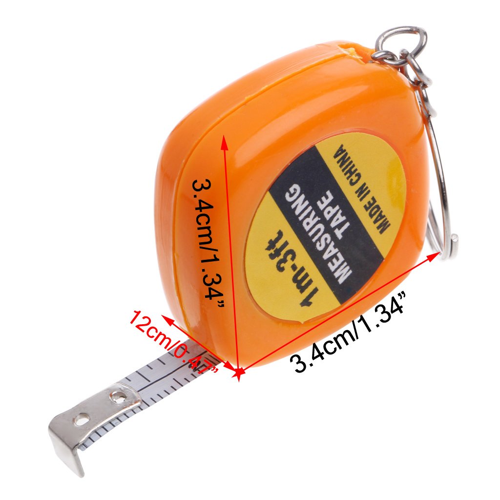 Youngy Easy Retractable Ruler Tape Measure Mini Portable Pull Ruler Keychain 1m/3ft