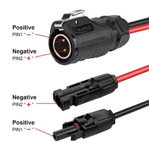 2 Pin Power Industrial Circular Connector to Solar Panel Cable Adapter for Solar Panel Suitcase and Grand Design, Furrion Solar Ports,Forrest River RV Solar Ports