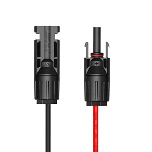 OUOU Solar to SAE Adapter 10 AWG Cable Connector with 1pcs SAE to SAE Polarity Reverse Connectors for RV Panel Solar (Black+Red)