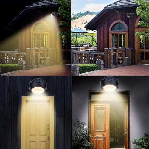 BIGLIGHT Battery Operated Motion Sensor Spotlight, Wireless LED Flood Light Outdoor, Super Bright Waterproof Security Lighting, Motion Uplight for Wall Front Door Shed Hallway, 200 Lumens