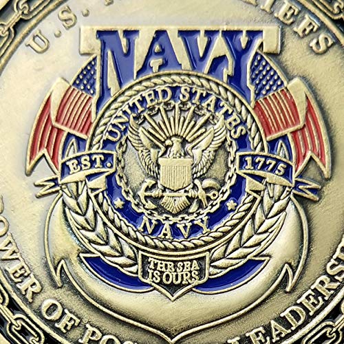 US Navy Chief Military Challenge Coin Power of Positive Leadership Don't Tread Me