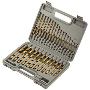 comoware titanium impact drill bit set - 30 pcs hex shank hss, quick change design, 1/16"-1/2"