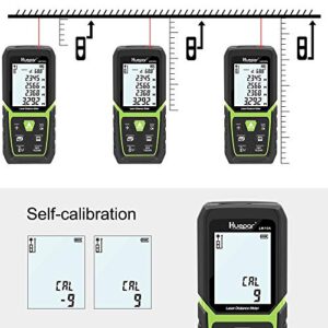 Huepar Laser Distance Measure 165Ft with Li-ion Battery & Electric Angle Sensor, Backlit LCD Laser Measure Ft/in/M with High Accuracy Multi-Measurement Modes, Pythagorean, Distance, Area&Volume-LM50A