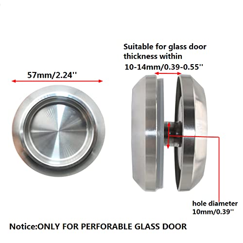 DEEKOUDT Stainless Steel Shower Glass Door Sliding Knob Bathroom Round Back-to-Back Handle Pull Pack of 2