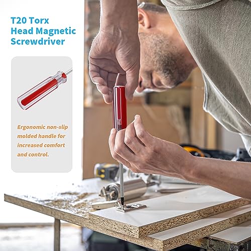 Antrader T20 5mm Magnetic Tip Plastic Grip Torx Security Screwdriver 100mm Long