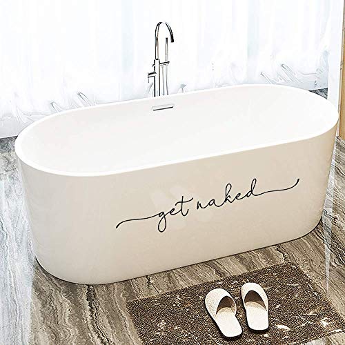 Get Naked Vinyl Decal Bathroom Decor Bathtub Decal Shower Door Decor 30x4.5 inch