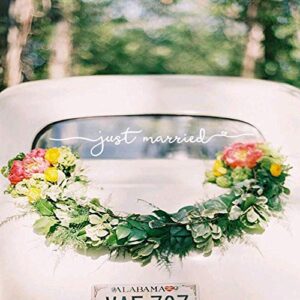 Just Married Vinyl Decal Wedding Decor Wedding Car Sign 28x4 inch