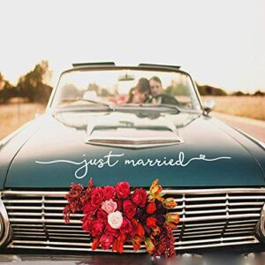 Just Married Vinyl Decal Wedding Decor Wedding Car Sign 28x4 inch