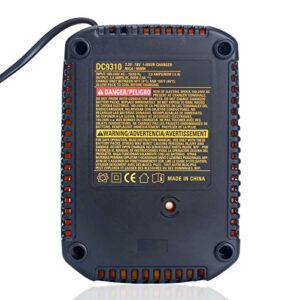 Elefly 7.2V-18V Battery Charger DC9310 Compatible with Dewalt 18V 14.4V 12V 9.6V 7.2V NiCad & NiMh Battery DC9096 DC9098 DC9099 DW9057 DC9071 DW9098 DW9099