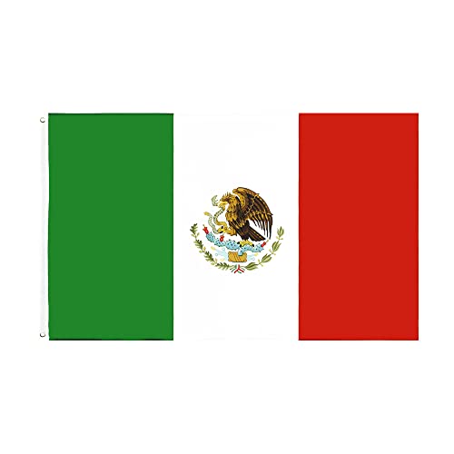 ANJOR Mexico Flag 3x5 Foot Mexican National Flags Polyester with Brass Grommets 3 X 5 Ft