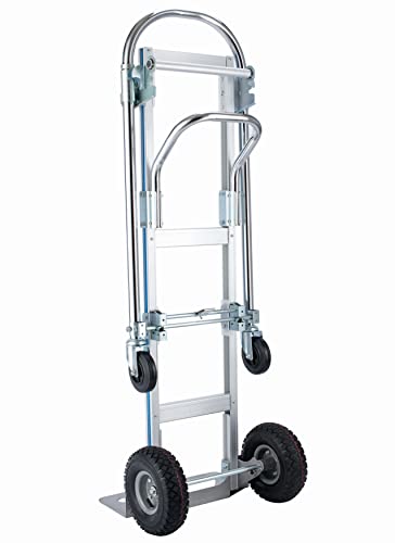 SHZOND Aluminum Hand Truck 2 in 1 Convertible Hand Truck 1000 LBS Capacity Hand Truck and Dolly Utility Cart