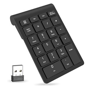 foloda wireless number pads, numeric keypad numpad 22 keys portable 2.4 ghz financial accounting number keyboard extensions 10 key for laptop, pc, desktop, surface pro, notebook