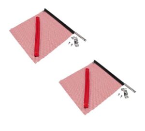 mytee products ez mount warning flag red 18" x 18" mesh safety flag dot compliant | spring loaded quick n easy disconnect - 2 pack