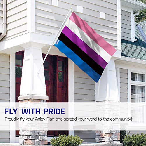 Anley Fly Breeze 3x5 Feet Genderfluid Flag - Vivid Color and Fade proof - Canvas Header and Double Stitched - Genderfluid Pride Flags Polyester with Brass Grommets 3 X 5 Ft