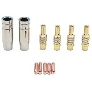 11pcs durable mig welding welder torch nozzles tip holder contact tips 0.040" gas diffuser set