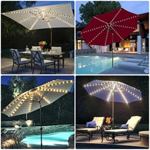 Patio LED Umbrella String Lights, 104 LED String Lights with Remote Control, 8 Lighting Mode Umbrella Lights Battery Operated Waterproof Outdoor Lighting for Patio Umbrellas Camping Tents or Outdoor