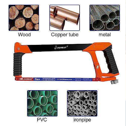 Hacksaw Replacement Blades (10 Pack) High Speed 24 TPI - 12" Length Hack Saw Blade - Carbon Strength Steel