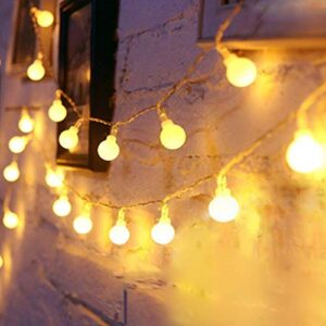 yotelim globe fairy string lights battery operated warm white ，water proof 2 pack 19.7ft 40 led 8 modes with remote control, for home, party, christmas, wedding, garden decoration