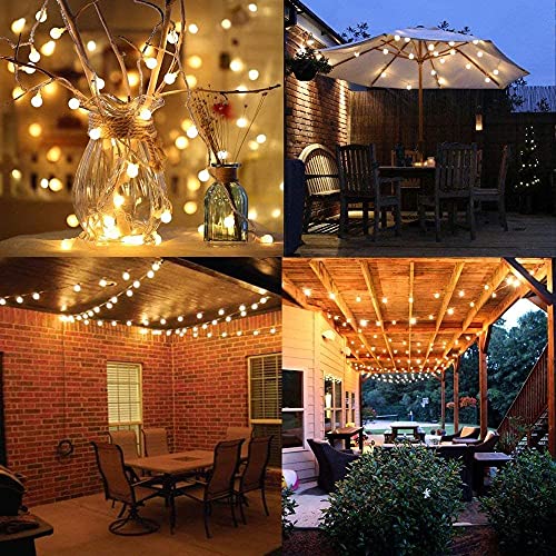 YoTelim Globe Fairy String Lights Battery Operated Warm White ，Water Proof 2 Pack 19.7FT 40 LED 8 Modes with Remote Control, for Home, Party, Christmas, Wedding, Garden Decoration