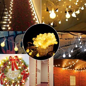 YoTelim Globe Fairy String Lights Battery Operated Warm White ，Water Proof 2 Pack 19.7FT 40 LED 8 Modes with Remote Control, for Home, Party, Christmas, Wedding, Garden Decoration