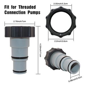 ARU (Pair) Hose Adapter w/Collar Replacement for Intex Fit For Threaded Connection Pumps