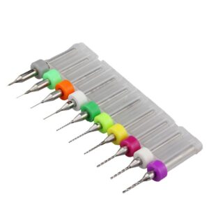 bestol 10pcs micro mini twist drill bits set 0.3mm-1.2mm/0.1mm-1.0mm /1.1mm-2.0mm pcb print circuit board tungsten carbide engraving metalworking tool (0.1mm-1.0mm)