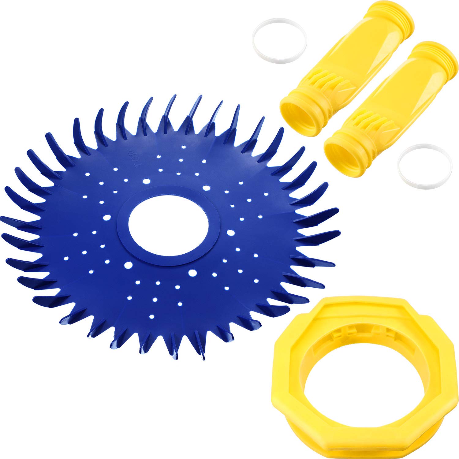 4 Pieces Pool Cleaner Replacements Include W70329 Pool Cleaner Finned Seal W69698 Pool Cleaner Diaphragm W70327 Foot Pad Compatible with Zodiac Baracuda G2, G3, Replace W69721 W72855 (Blue, Yellow)