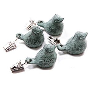 funly mee (4pack vintage tablecloth weights on clip hangers,pendant tablecloth weights kit with green bird, for outdoor garden party picnic tablecloths heavy.(green)