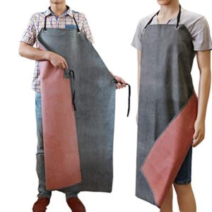 rubber apron waterproof aprons chemical oil resistant aprons for dishwashing, cleaning fish, gardening, lab work, butcher and dog grooming