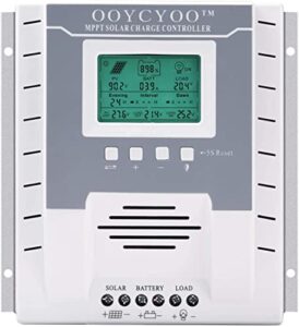 60a solar charge controller 12v/24v dc mppt solar charge controller upgraded 0 layer lcd display solar panel regulator charge controller for sealed lead-acid flooded gel and lithium battery