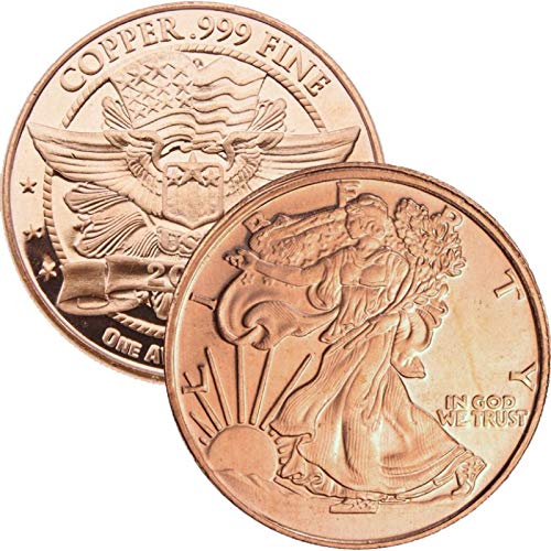 1 oz .999 Pure Copper Round/Challenge Coin (2012 Walking Liberty Design)