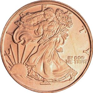 1 oz .999 Pure Copper Round/Challenge Coin (2012 Walking Liberty Design)