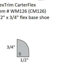 FlexTrim #WM126: 1/2" x 3/4" Flexible Base Shoe molding - 8' feet Long