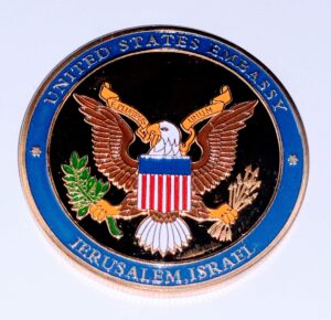 us embassy jerusalem israel military colorized challenge art coin