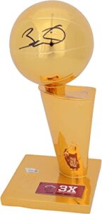 dwyane wade miami heat autographed 3x nba finals champions replica larry o'brien trophy with sublimated plate - nba autographed miscellaneous items