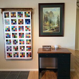 Quilt Rack | Tapestry Shelf with Quilt Rod | Blanket Display Shelf | Quilt and Blanket Rack | Wall Hanging Wood Towel Rack Stained