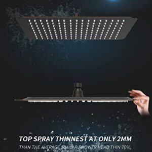 SR SUN RISE 12 Inch Brass Rain Shower Head Oil Rubbed Bronze High Pressure Rainfall Showerhead Water Saving