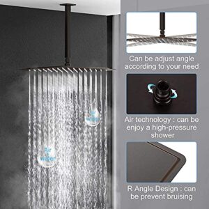 SR SUN RISE 12 Inch Brass Rain Shower Head Oil Rubbed Bronze High Pressure Rainfall Showerhead Water Saving