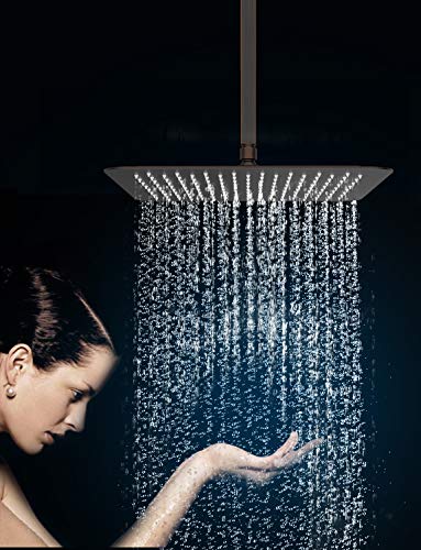 SR SUN RISE 12 Inch Brass Rain Shower Head Oil Rubbed Bronze High Pressure Rainfall Showerhead Water Saving