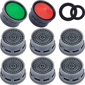 40 pieces faucet aerator flow restrictor insert faucet aerators replacement parts for bathroom or kitchen, red(2.2 gpm) and green(1.5 gpm)