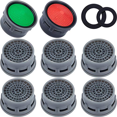 40 Pieces Faucet Aerator Flow Restrictor Insert Faucet Aerators Replacement Parts for Bathroom or Kitchen, Red(2.2 GPM) and Green(1.5 GPM)