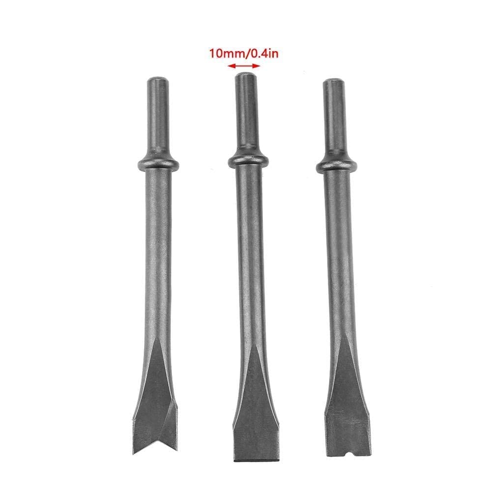 FTVOGUE Air Hammer Chisel Set Extra Long Round Shank Pneumatic Hammer Bit Set 3pcs.