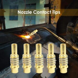 15AK Nozzle Contact Tip Connector for Binzel Gas Diffuser MIG Welder (5pcs)