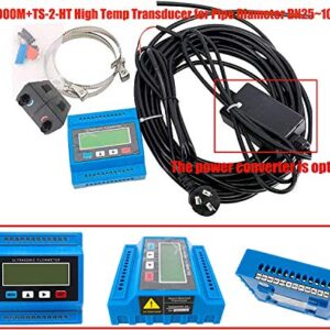 HFBTE TUF-2000M Ultrasonic Flow Meter Flowmeter Module DN25~100mm with TS-2-HT High Temperature Small Transducer