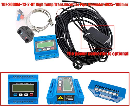 HFBTE TUF-2000M Ultrasonic Flow Meter Flowmeter Module DN25~100mm with TS-2-HT High Temperature Small Transducer